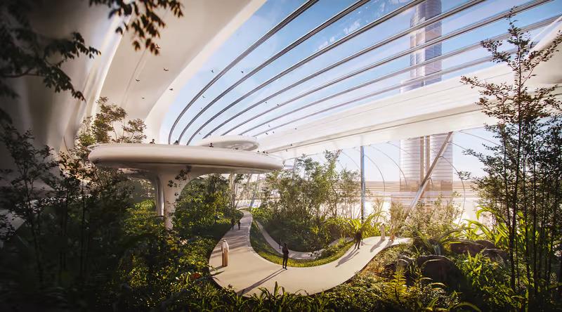 Huge circular building runs rings around world's tallest skyscraper - PHOTO
