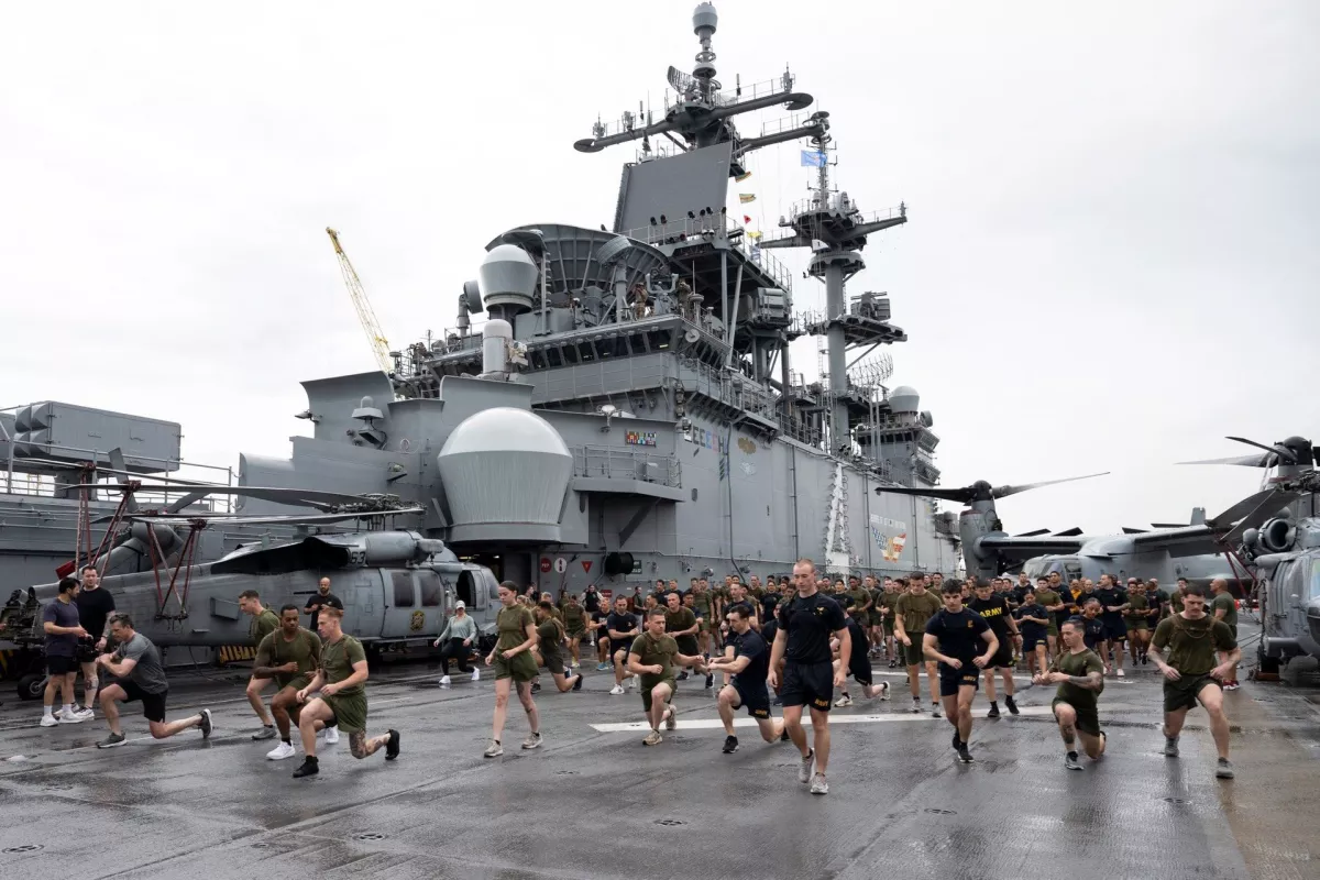 US defence chief joins military training aboard USS Boxer in Singapore ...
